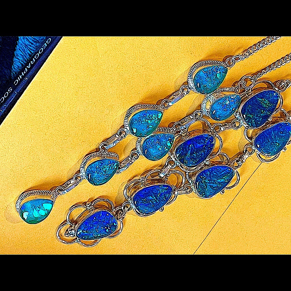 Australian Triplet Opal Necklace Sterling Silver Arti… - Gem